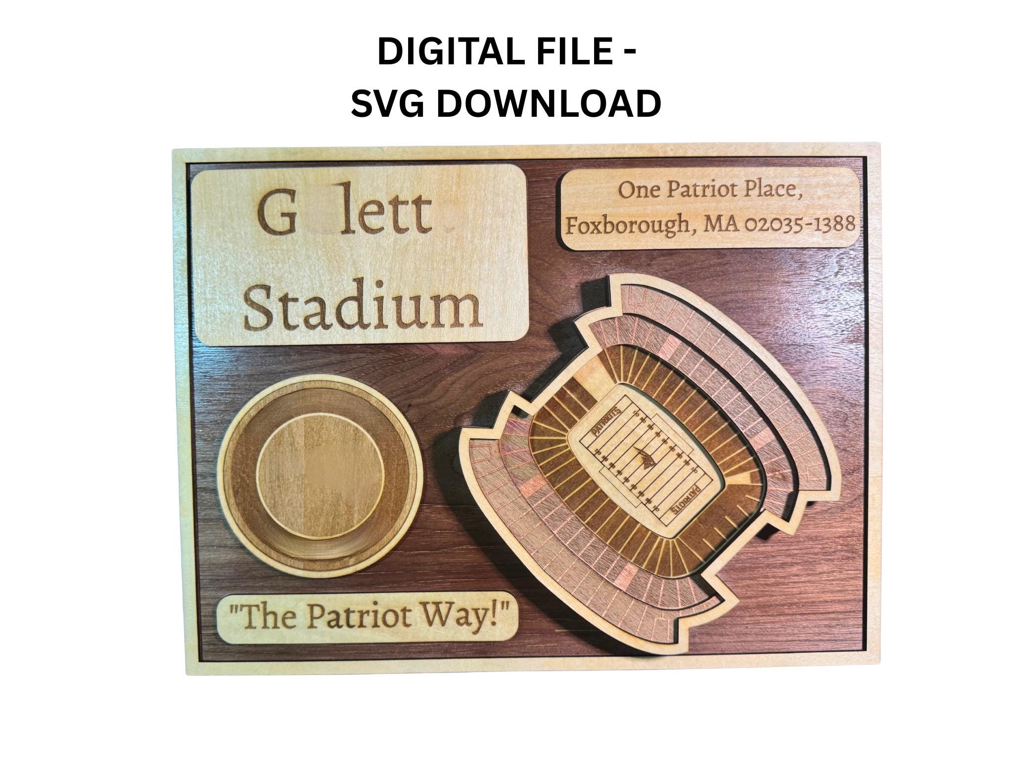 Gillette Stadium 3D Layered Stadium SVG - New England Football (digital ...