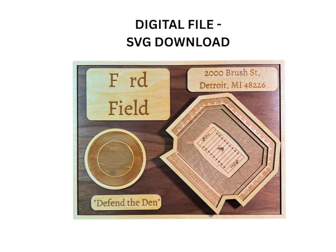 Ford Field 3D Layered Stadium SVG - Detroit Football (digital Download ...