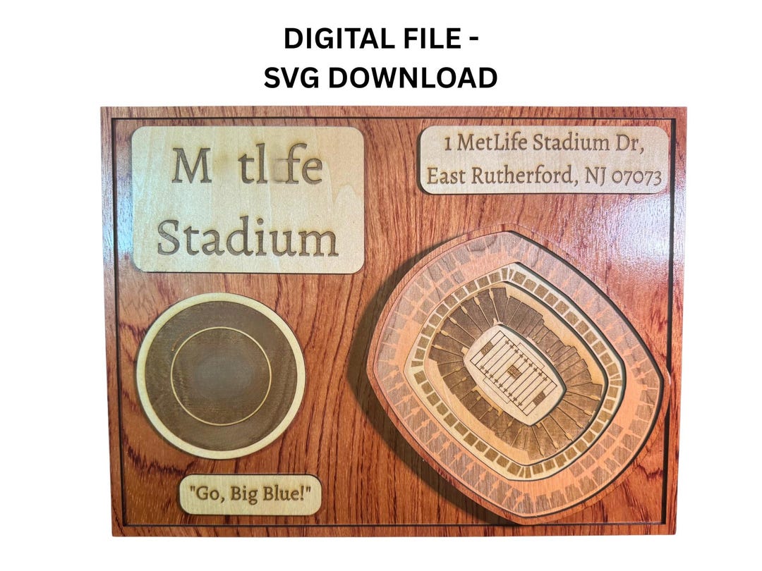 Metlife Stadium 3D Layered Stadium SVG - New York Football (digital ...