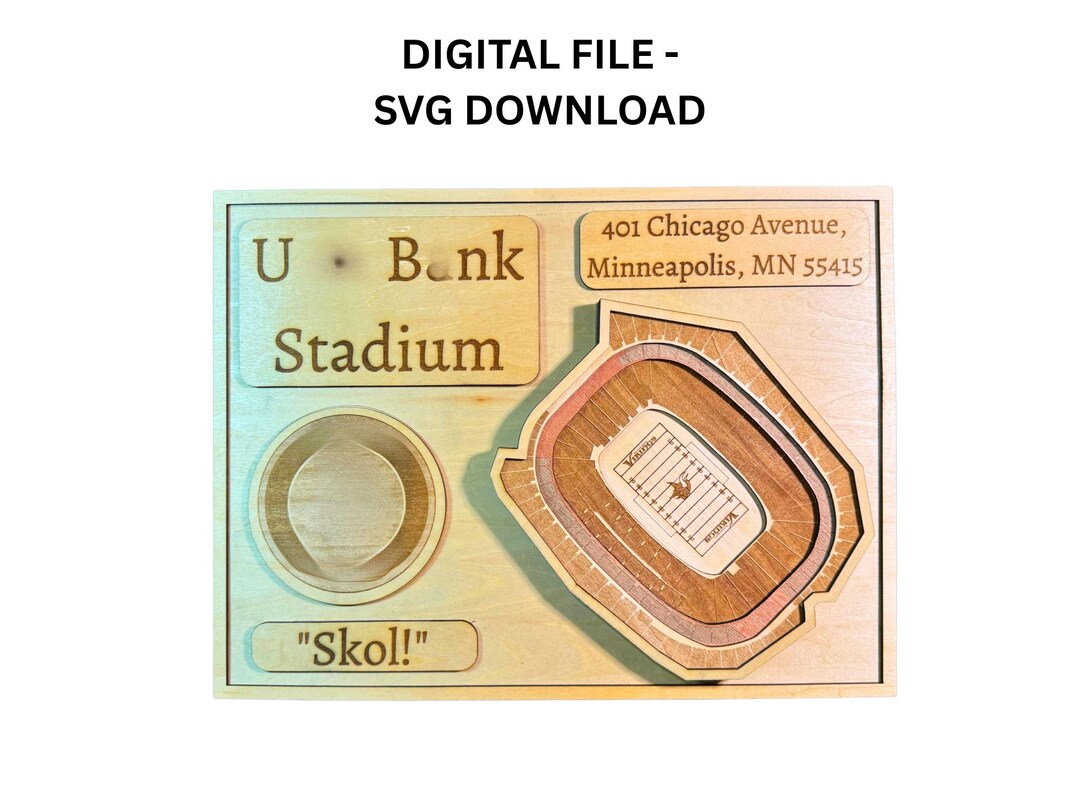 U.S. Bank Stadium 3D Layered Stadium SVG - Minnesota Football (digital ...