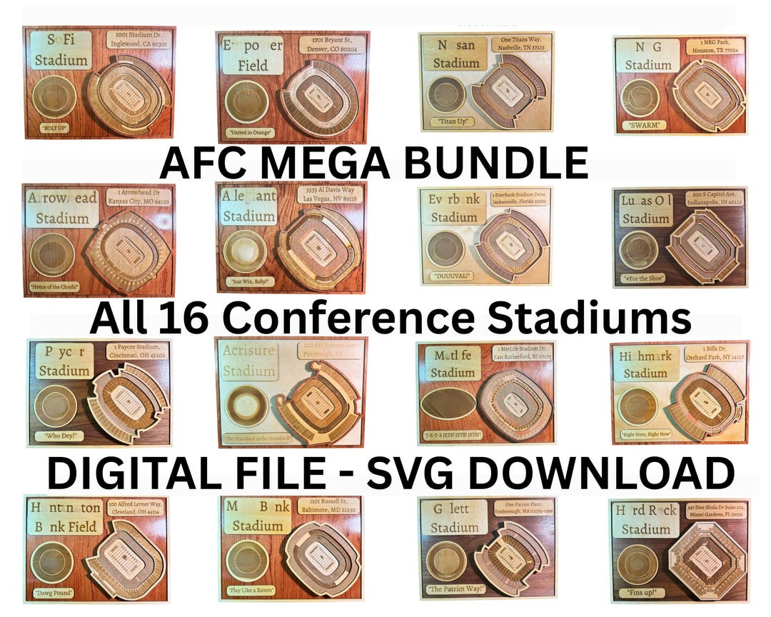 AFC Stadium MEGA Bundle - 16 Layered SVG Cut Files (digital Download ...