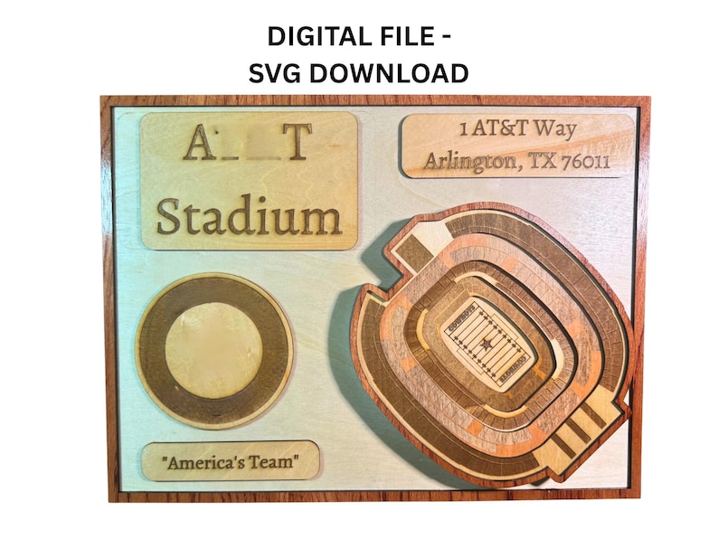 AT&T Stadium 3D Layered Stadium SVG - Dallas Football (digital Download ...