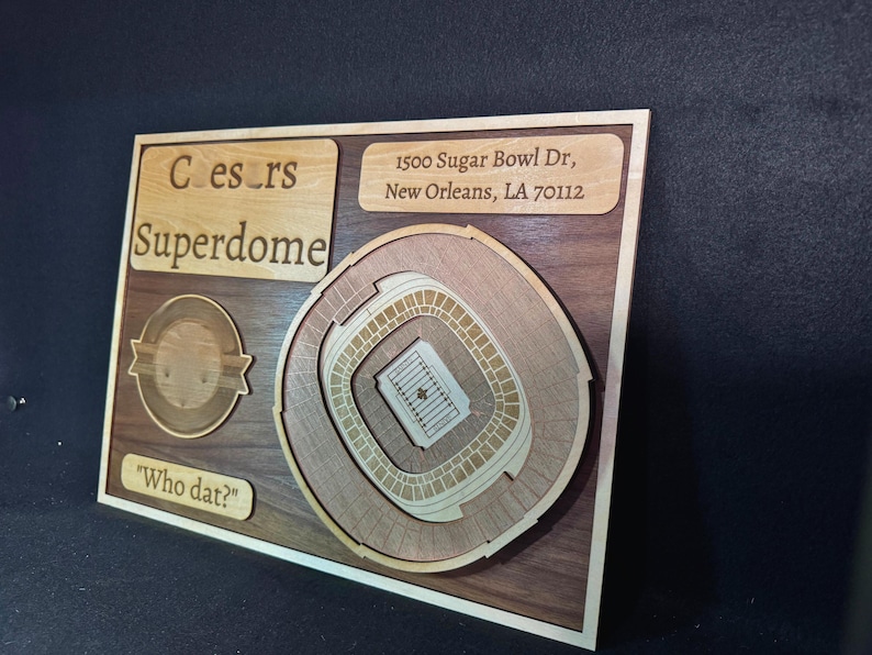 Caesars Superdome 3D Layered Stadium SVG - New Orleans Football ...