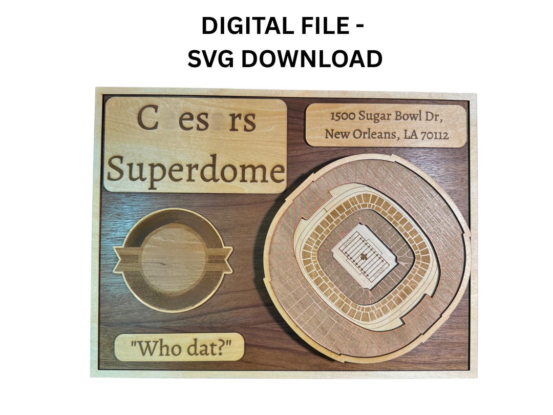 Caesars Superdome 3D Layered Stadium SVG - New Orleans Football ...
