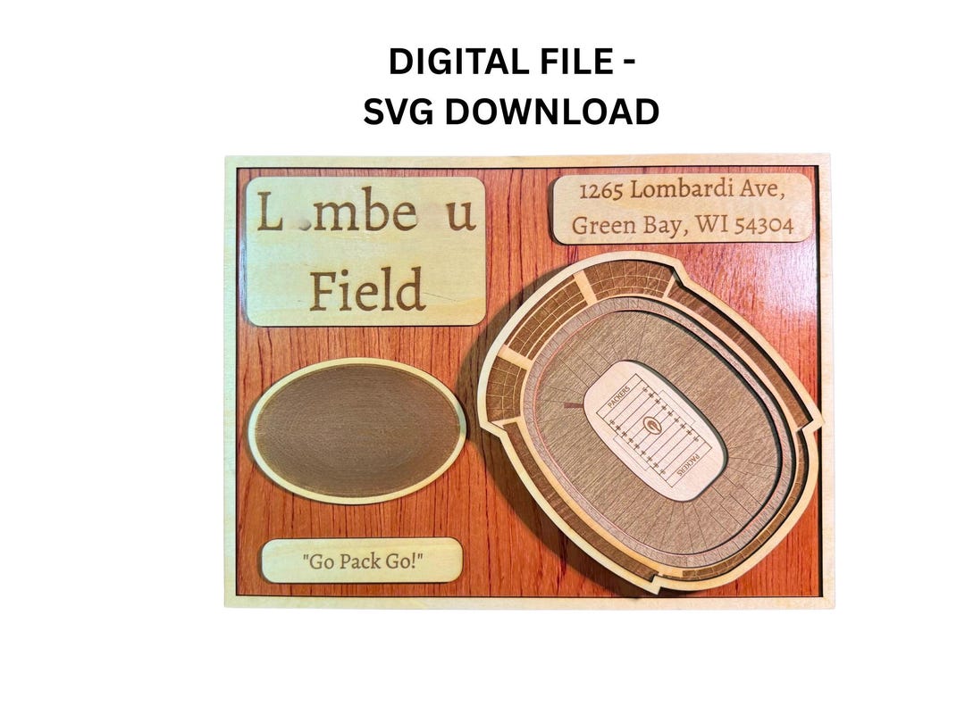 Lambeau Field 3D Layered Stadium SVG - Green Bay Football (digital ...