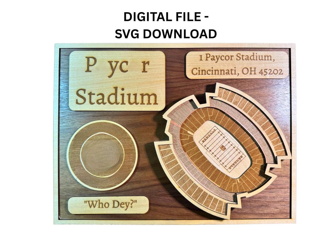 Paycor Stadium 3D Layered Stadium SVG - Cincinnati Football (digital ...