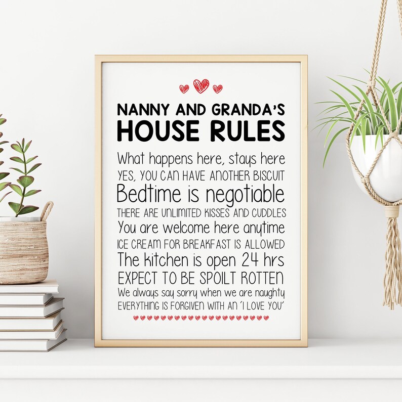 House Rules (grand Kids) - Etsy