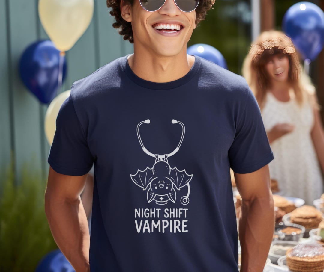Night Shift Nurse Shirt, NOC Nurse Gift, Night Shift Vampire, Cute Bat ...