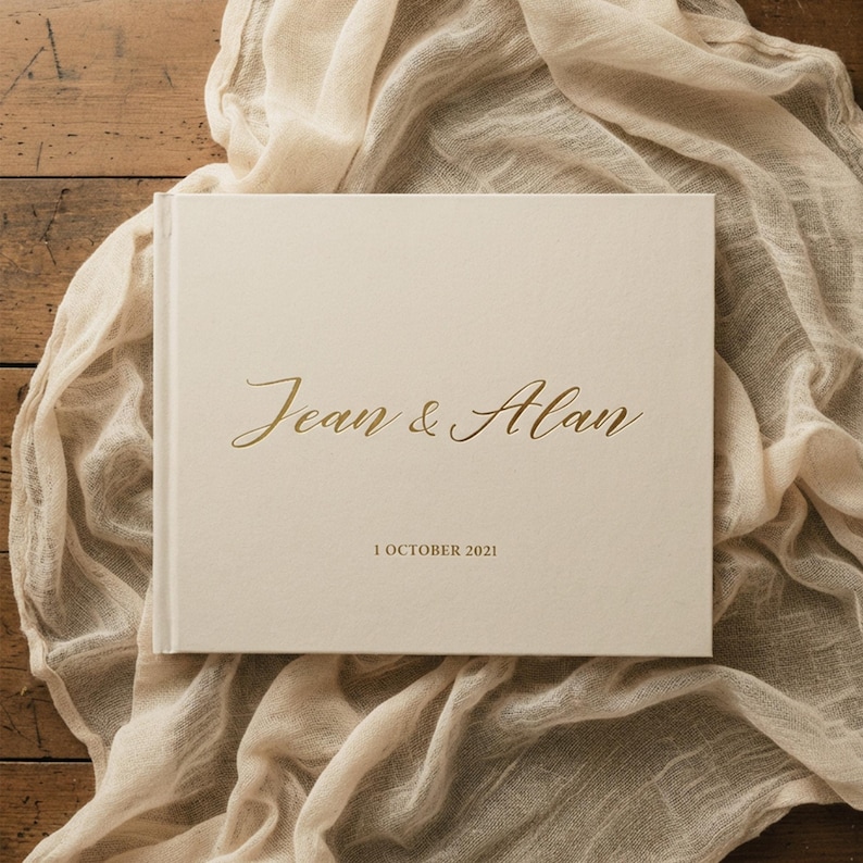 Custom Wedding Guest Book With Photo Pages, Personalized Wedding Memory ...