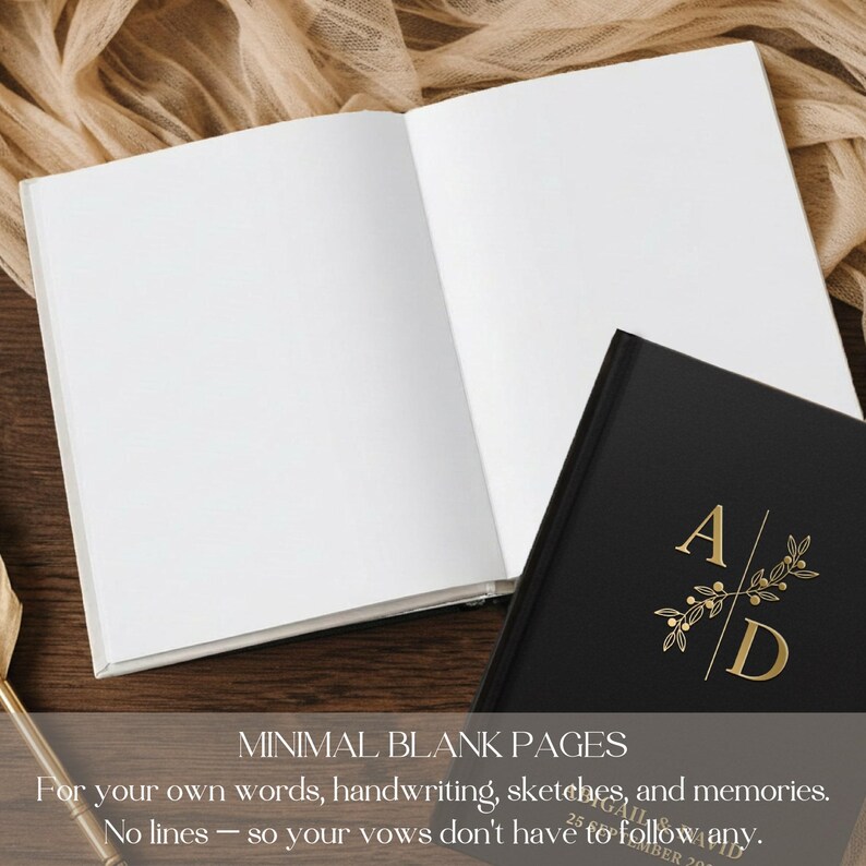 Personalized Couple Memory Book With Initials, Personalized Gold Foil ...