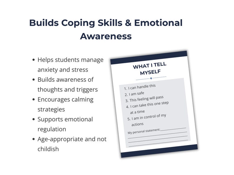 Middle School Anxiety and Coping Skills Toolkit | SEL Worksheets for ...