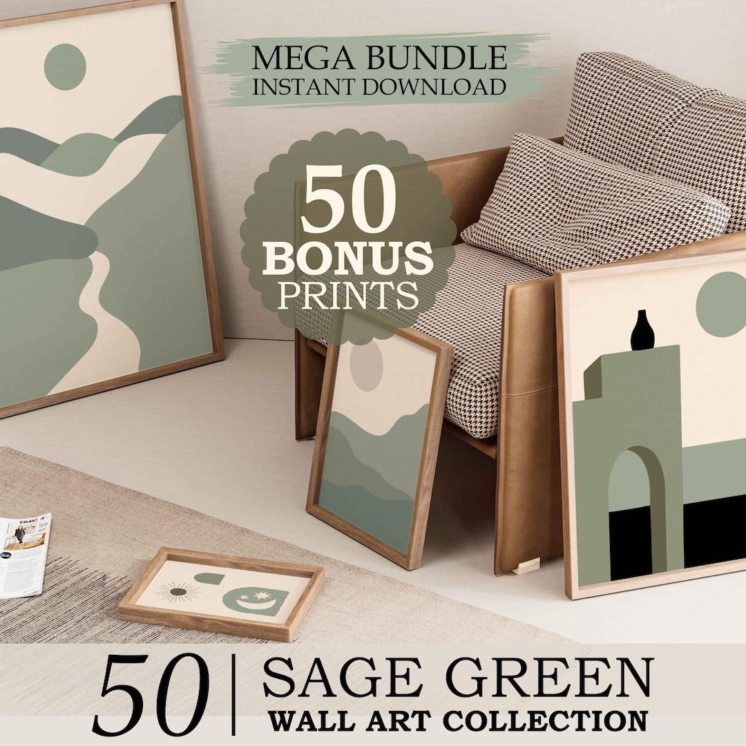 50 Muted Green Prints, Calm Space Decor, Digital Download - Etsy