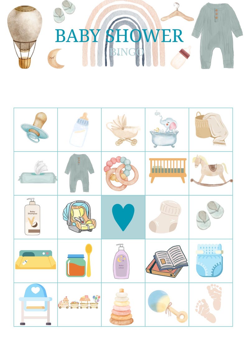 Baby Shower Bingo Cards - Etsy