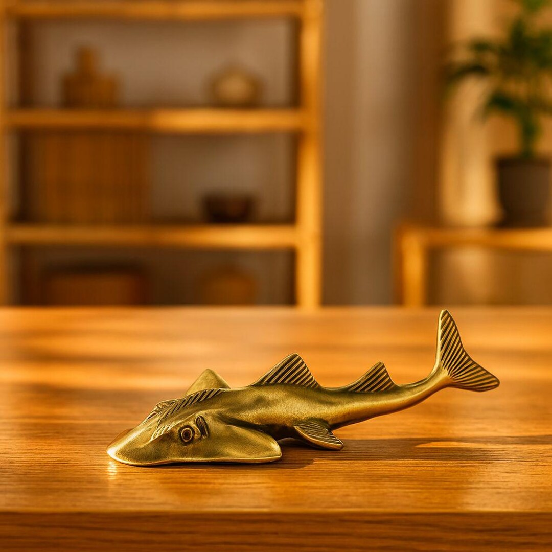 Handcrafted Guitarfish Figurine, Lucky, Desk Ornament, Antique, Home ...