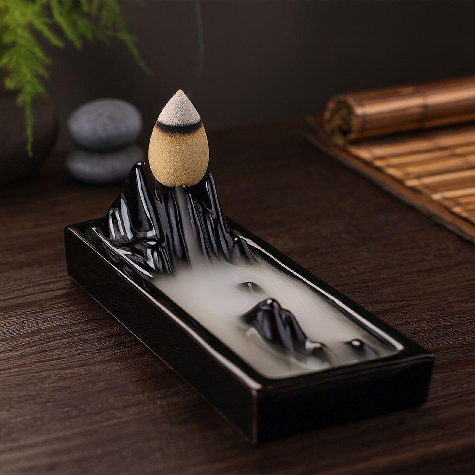 Ceramic Backflow Incense Burner, Aromatherapy Smoke Fountain, Japanese ...