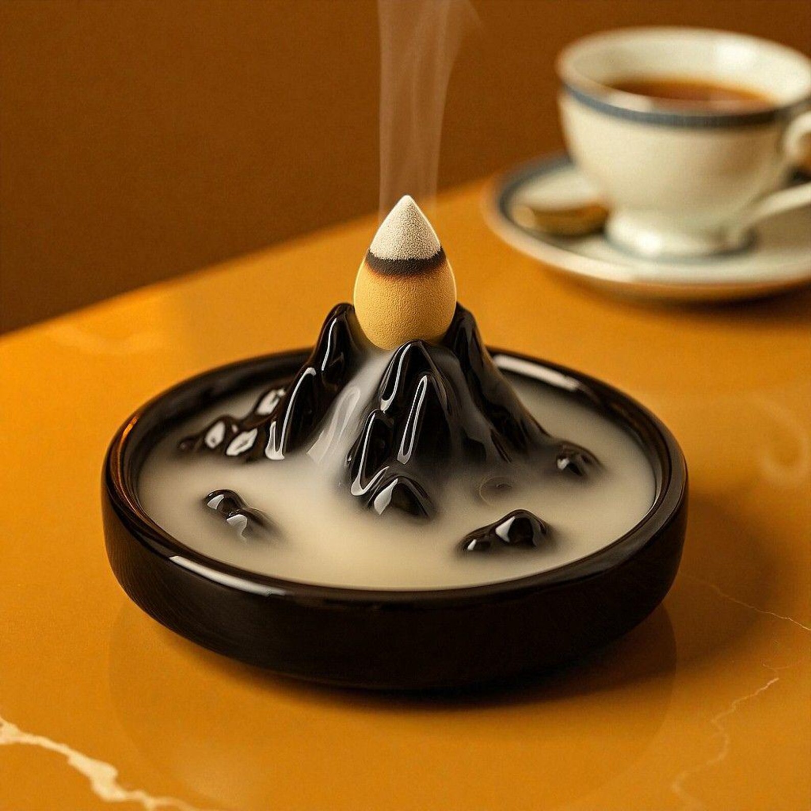 Ceramic Backflow Incense Burner, Aromatherapy Smoke Fountain, Japanese ...