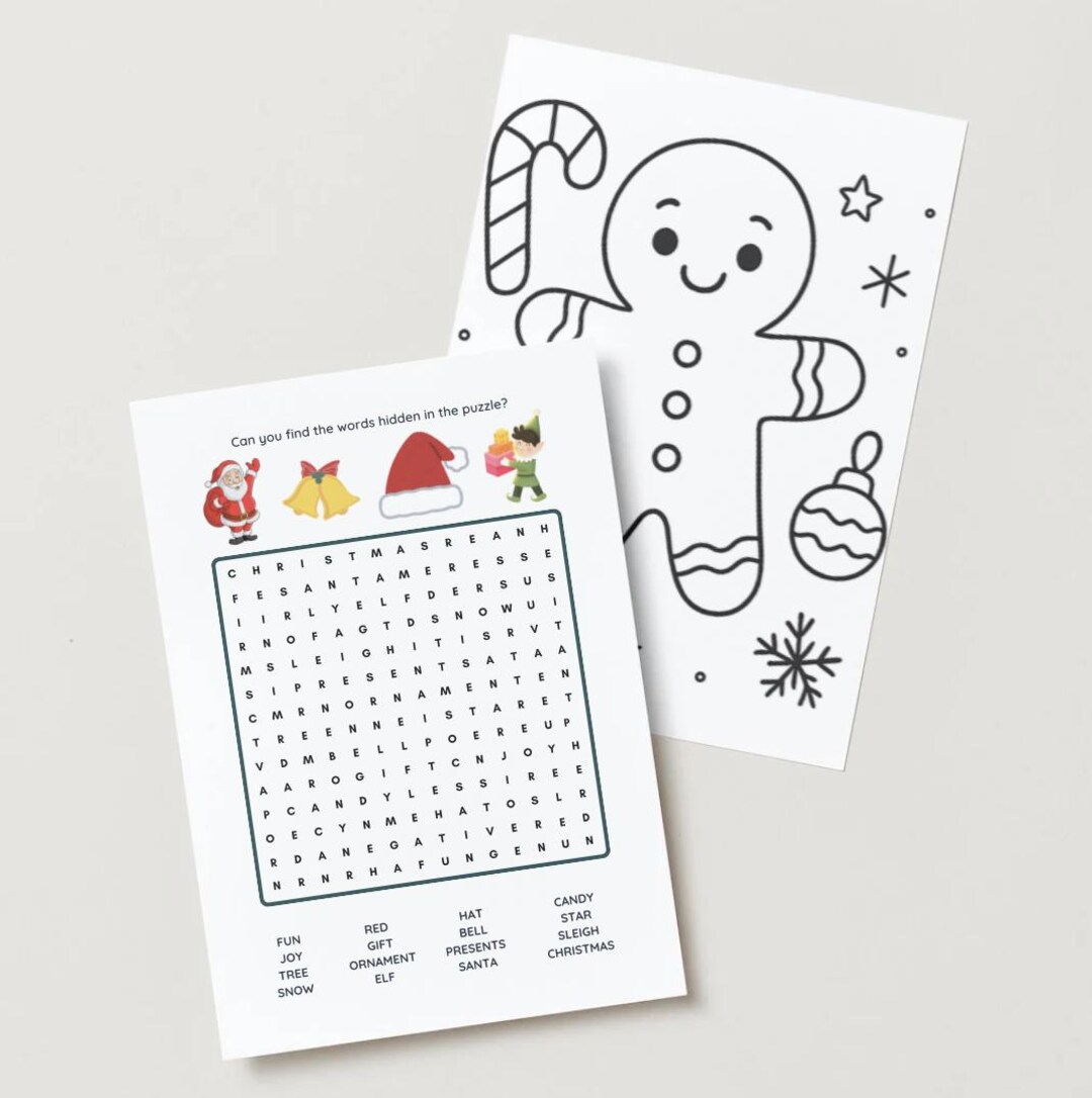 Kids Christmas Activity Sheets | Fun Holiday Worksheets - Etsy
