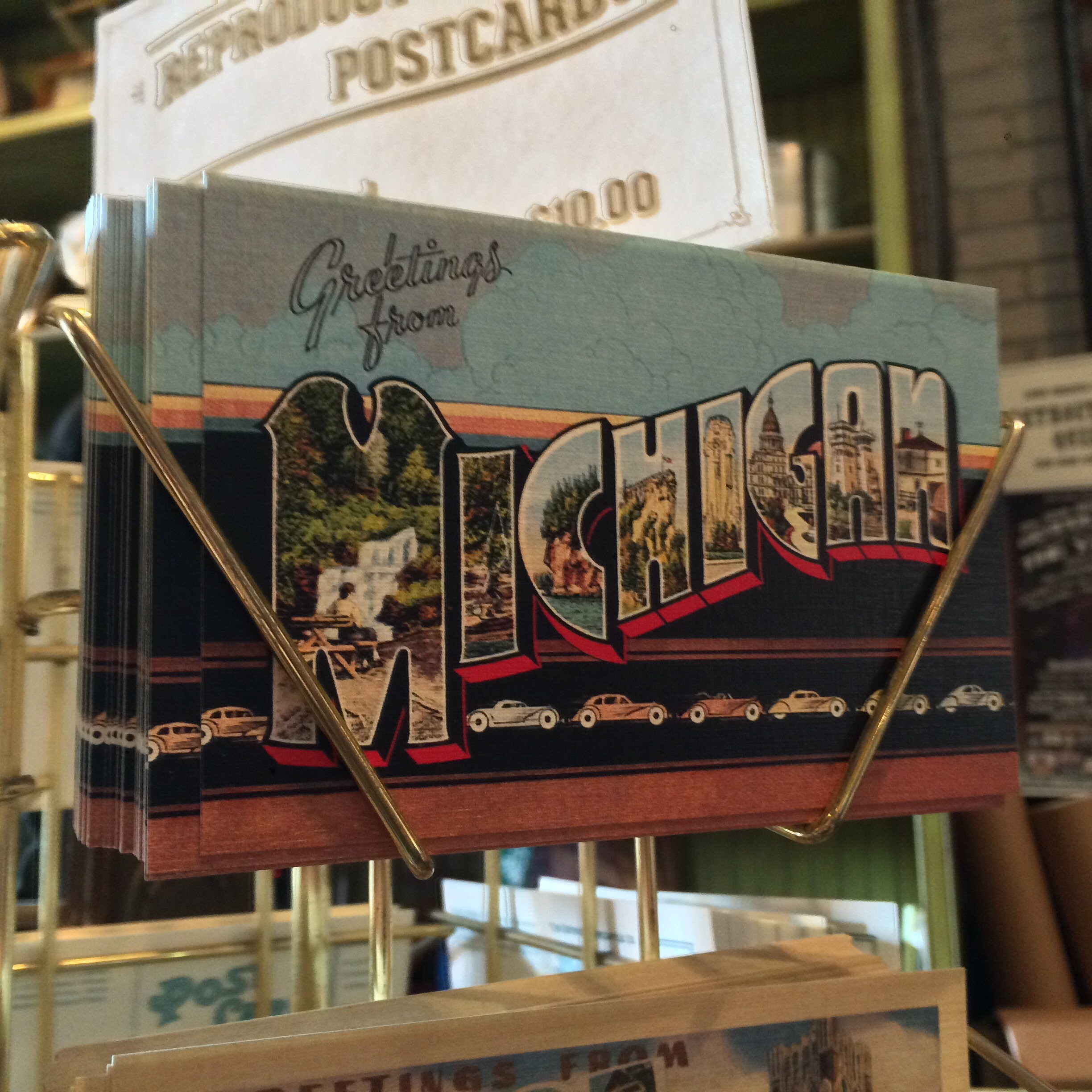 6 Pack Large Letter Michigan Cities Postcards USA Michigan Made Vintage ...