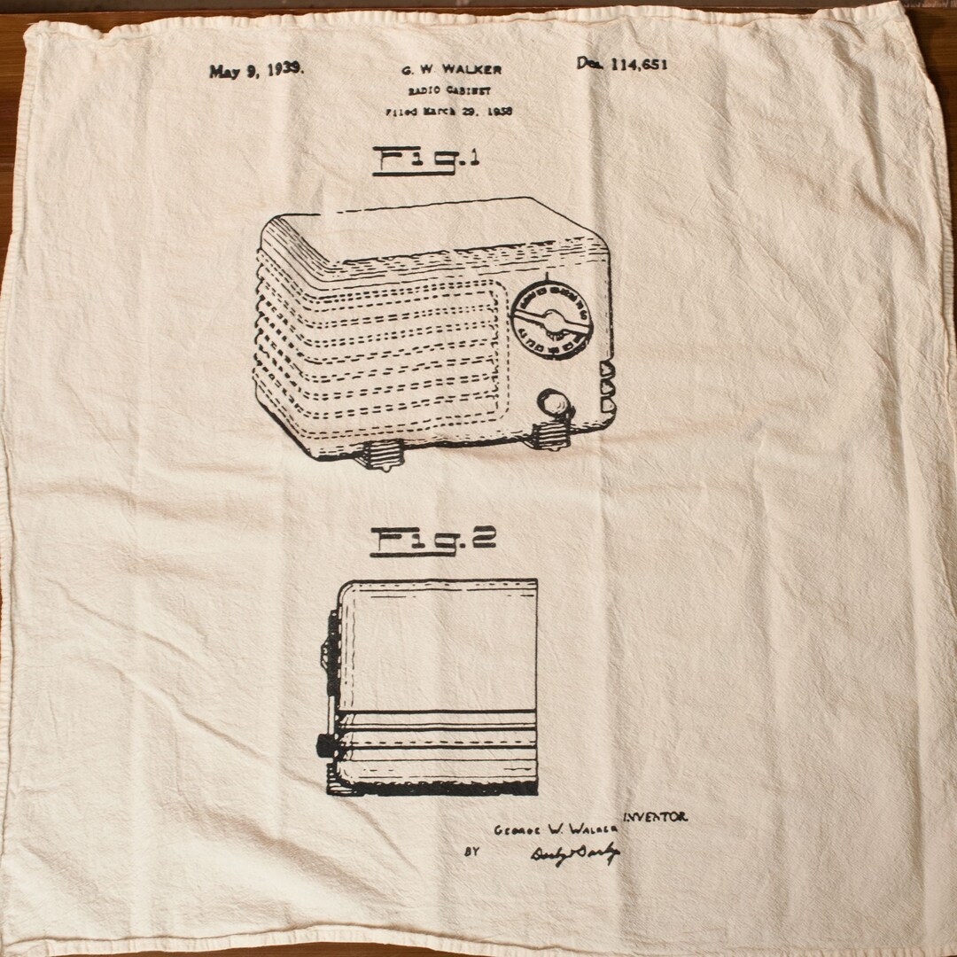 Detrola Bakelite Radio Patent Drawing Floursack Towel - Etsy