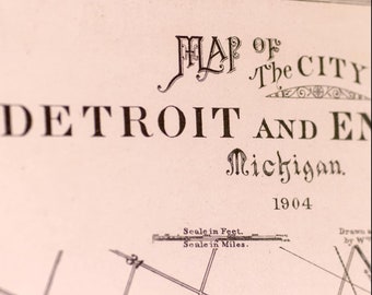 Detroit Map - Etsy