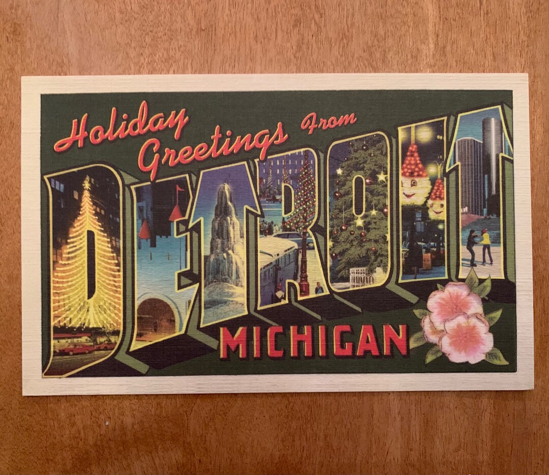 10-pack Detroit Holiday Cards 11 Matching Envelopes Detroit Michigan ...