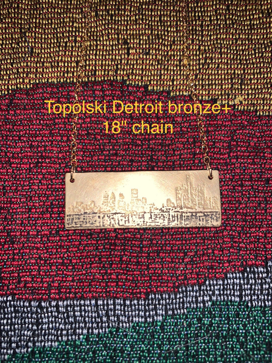 Bronze Detroit Skyline Necklace - Etsy