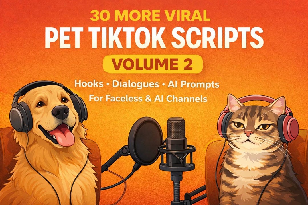 30 More Viral Pet Tiktok Scripts Volume 2. Content Ideas for Faceless ...