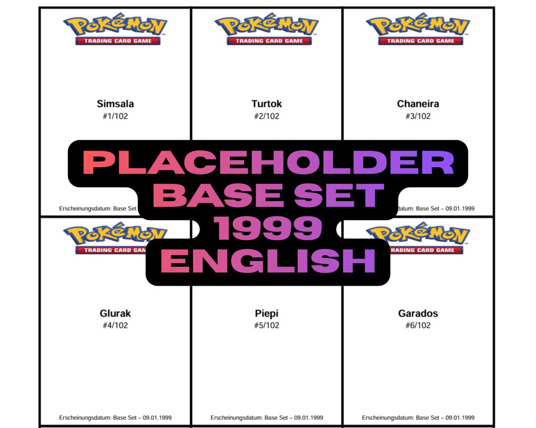 Pokémon Base Set 1999 Binder Placeholder | Vintage Pokémon Card ...