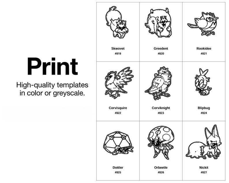 Pokémon Complete Pokédex Placeholder Cards (no. 1–1025, English Names ...