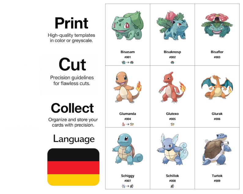 Pokémon Complete Pokédex Placeholder Cards (nos. 1–1025, German Names ...