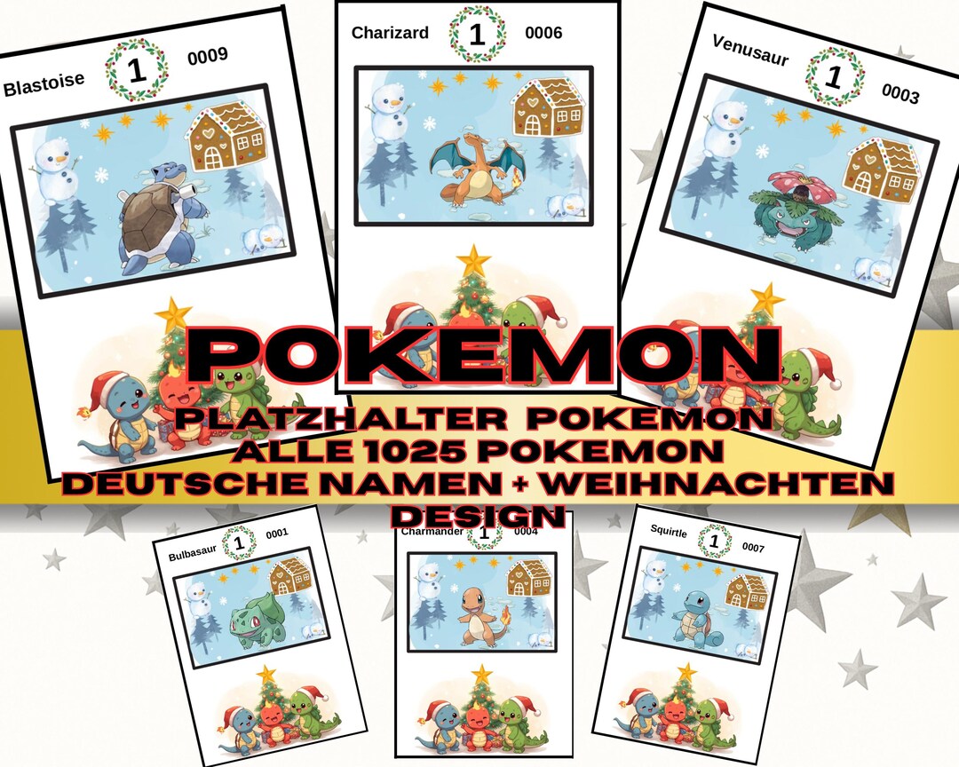 Pokémon National Dex 0001–1025 Printable Binder Placeholders ...