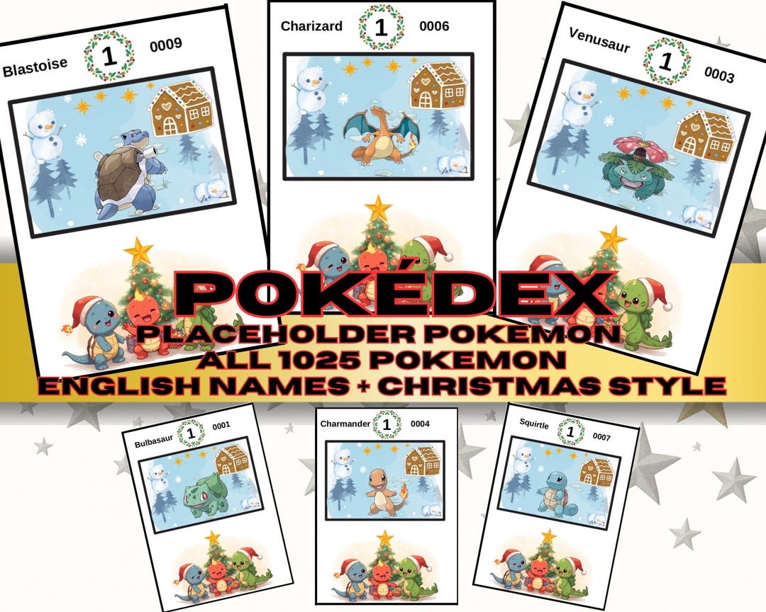 Pokémon Complete Pokédex Print Pokemon Binder Placeholders + Checklist ...