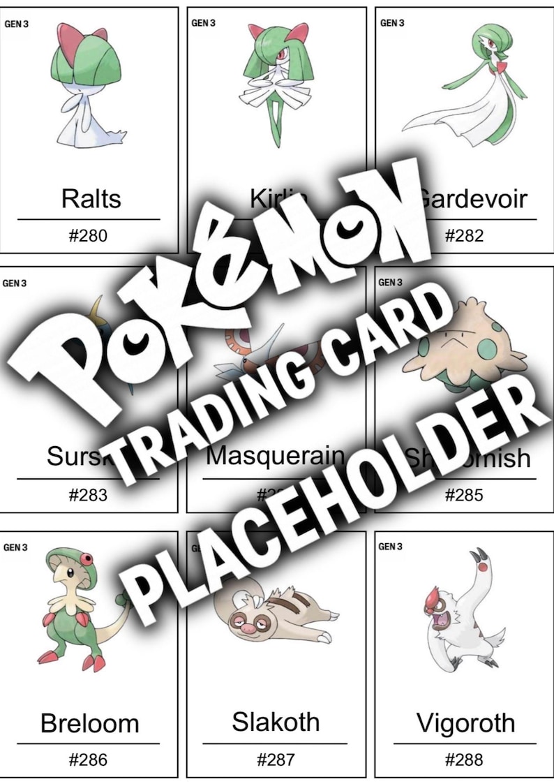 Pokémon Complete Pokédex Placeholder Cards (no. 1–1025, English Names ...