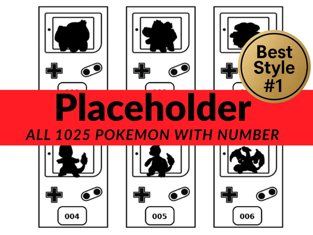 Pokémon Complete Pokédex Placeholder Cards (no. 1-1025, NO Names With ...