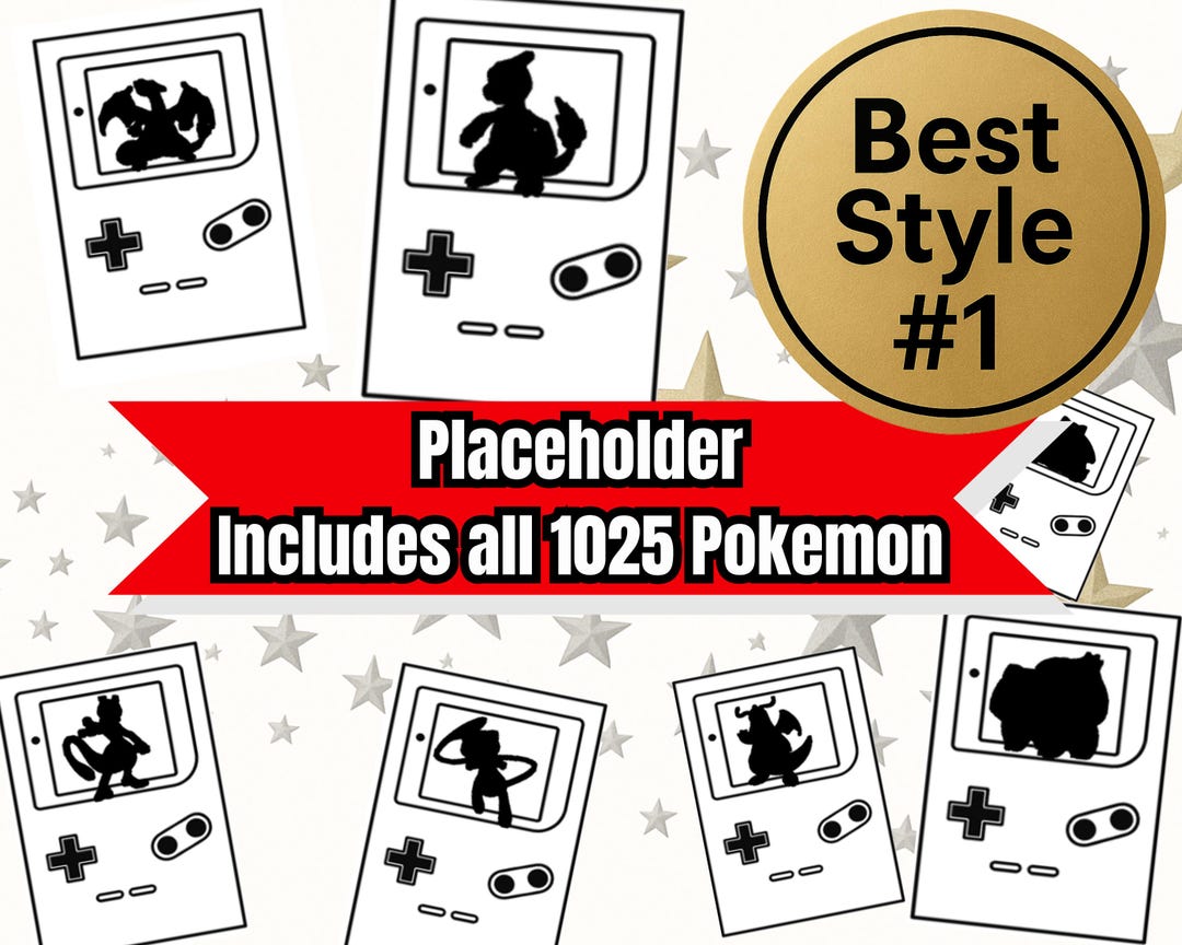 Pokémon Complete Pokédex Placeholder Cards (no. 1-1025, NO Names No ...