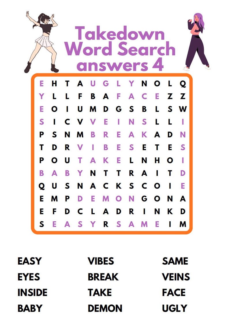 Demon Hunters Printable Word Search Pack, 5 Fun Puzzles With Answers ...