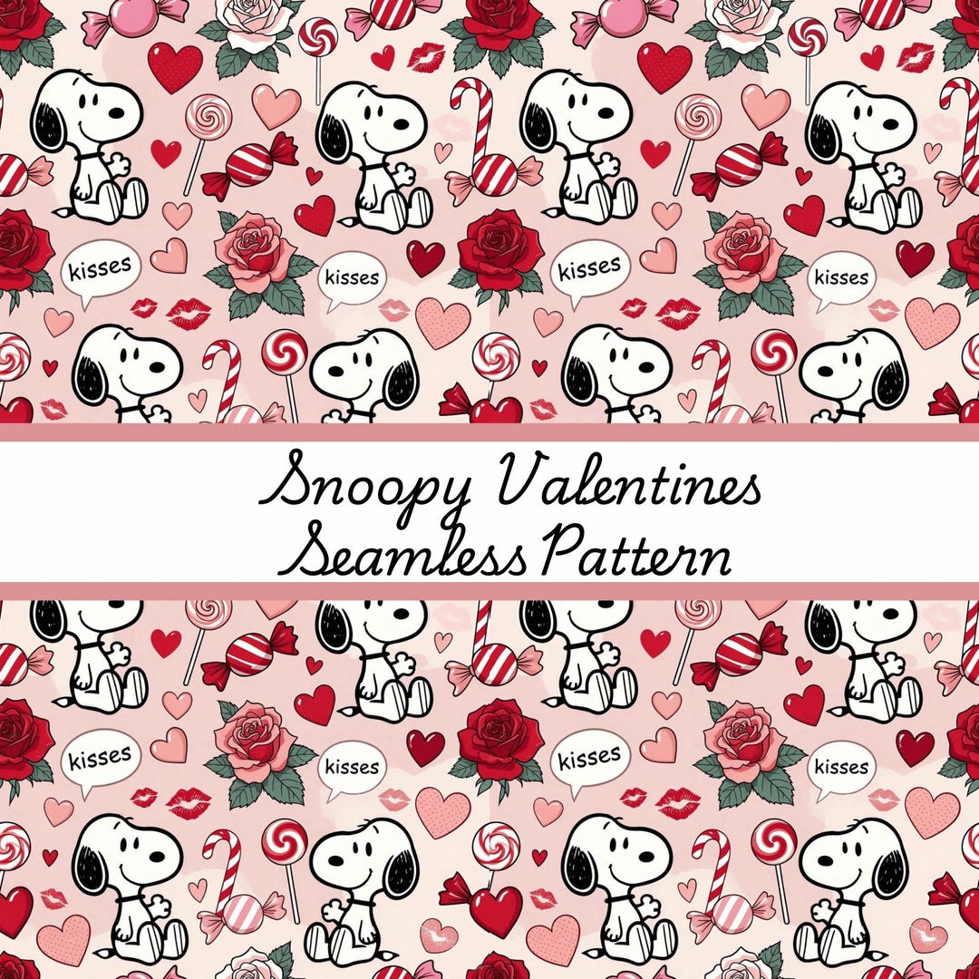 Snoopy | Peanuts | Valentine | Seamless | Design | Bows | Pink | Disco ...