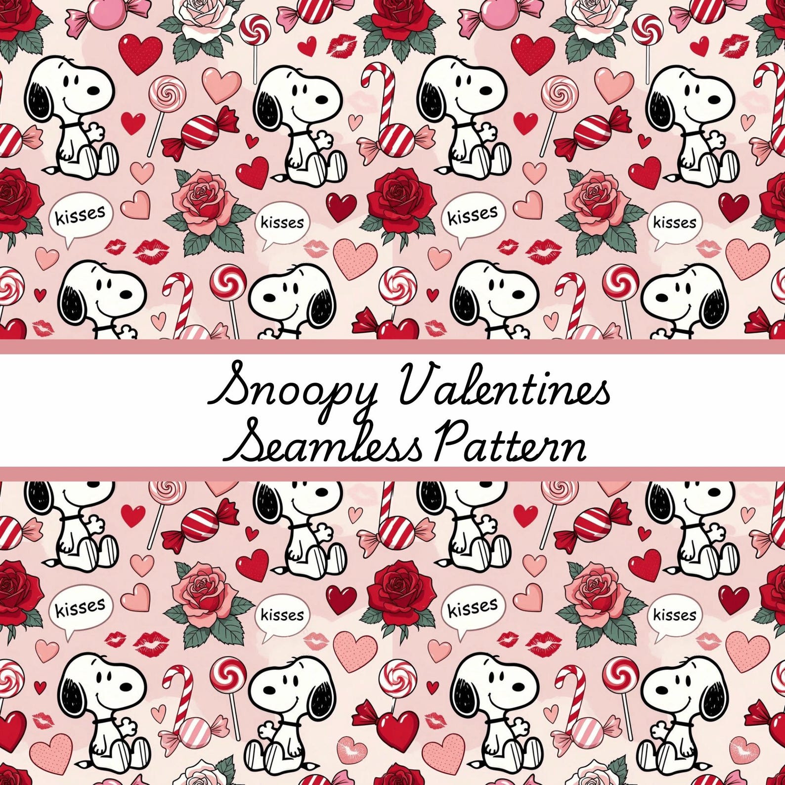 Snoopy | Peanuts | Valentine | Seamless | Design | Bows | Pink | Disco ...