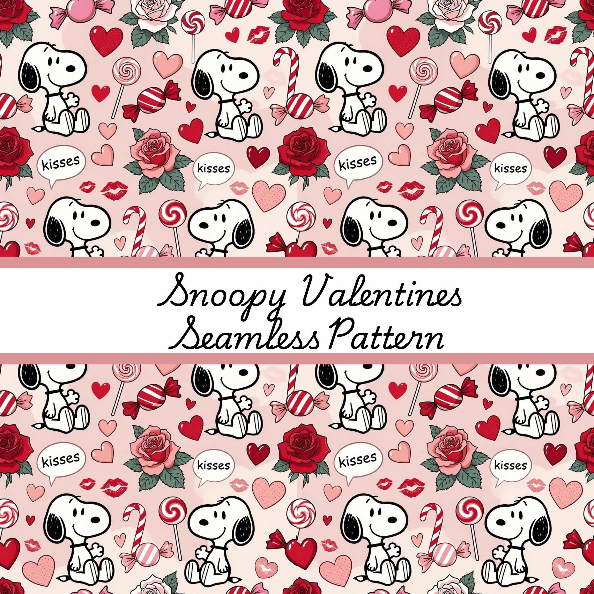Snoopy | Peanuts | Valentine | Seamless | Design | Bows | Pink | Disco ...