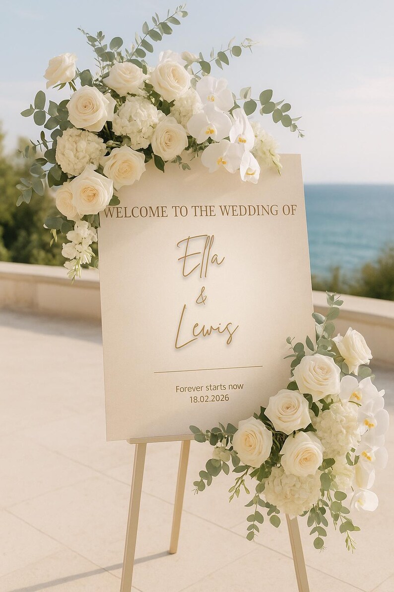 Editable Wedding Welcome Sign: Beige Neutral Canva Template (printable ...