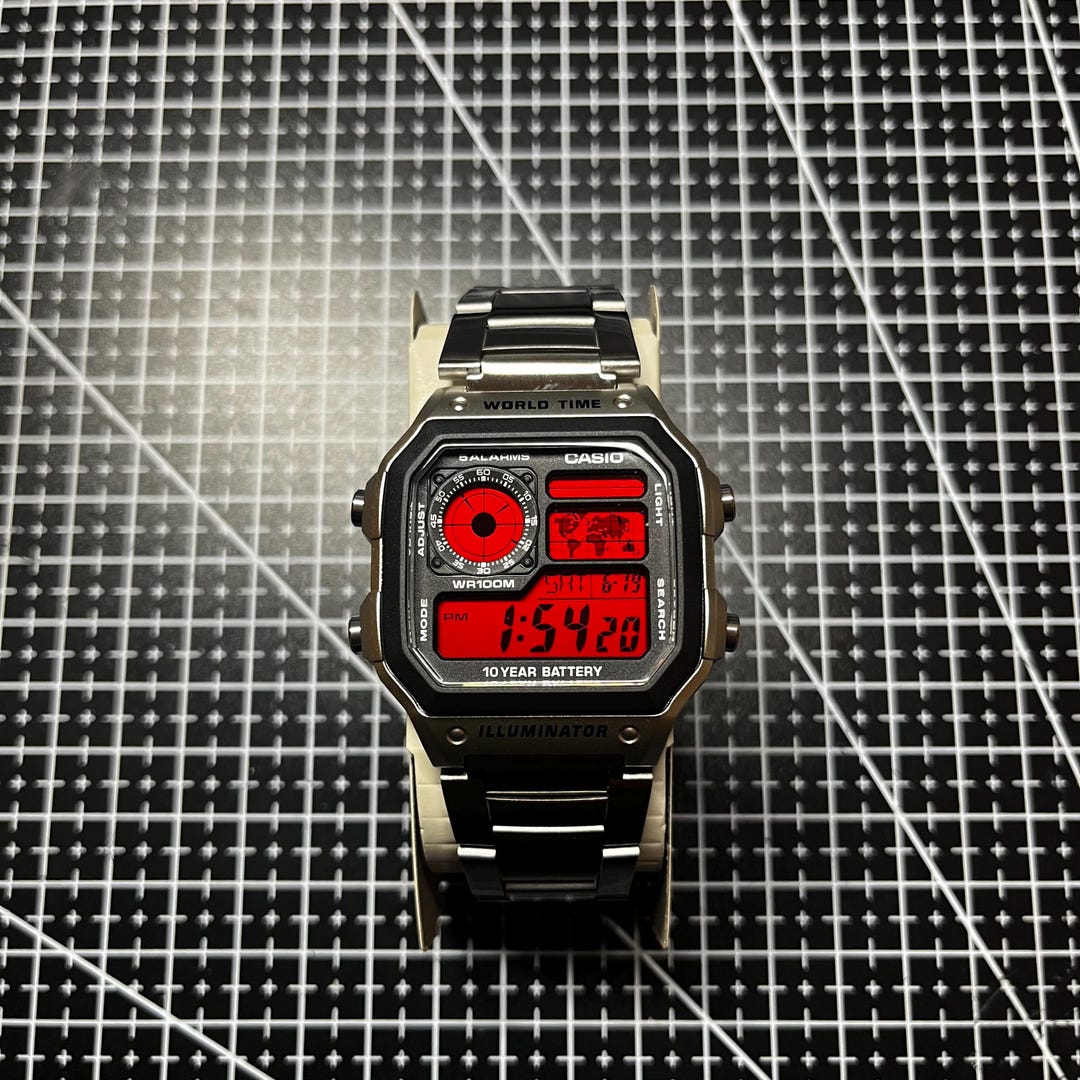 Casio AE1200 Royale I Color Mod (silver Red Shift) - Etsy