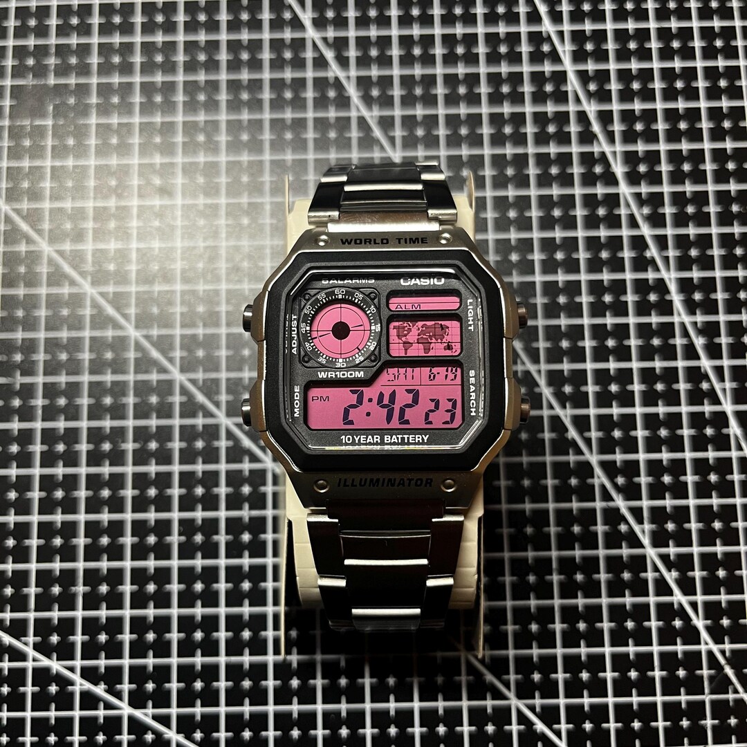 Casio AE1200 Royale I Color Mod (silver Pink) - Etsy