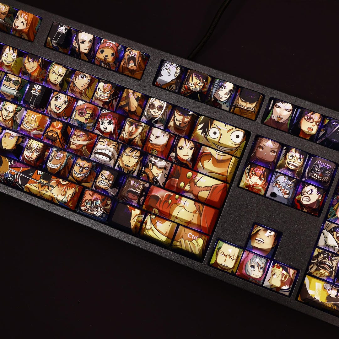 Anime Crew Keycaps | PBT Backlit 108 Keys Dye-sub Cherry Profile Set ...