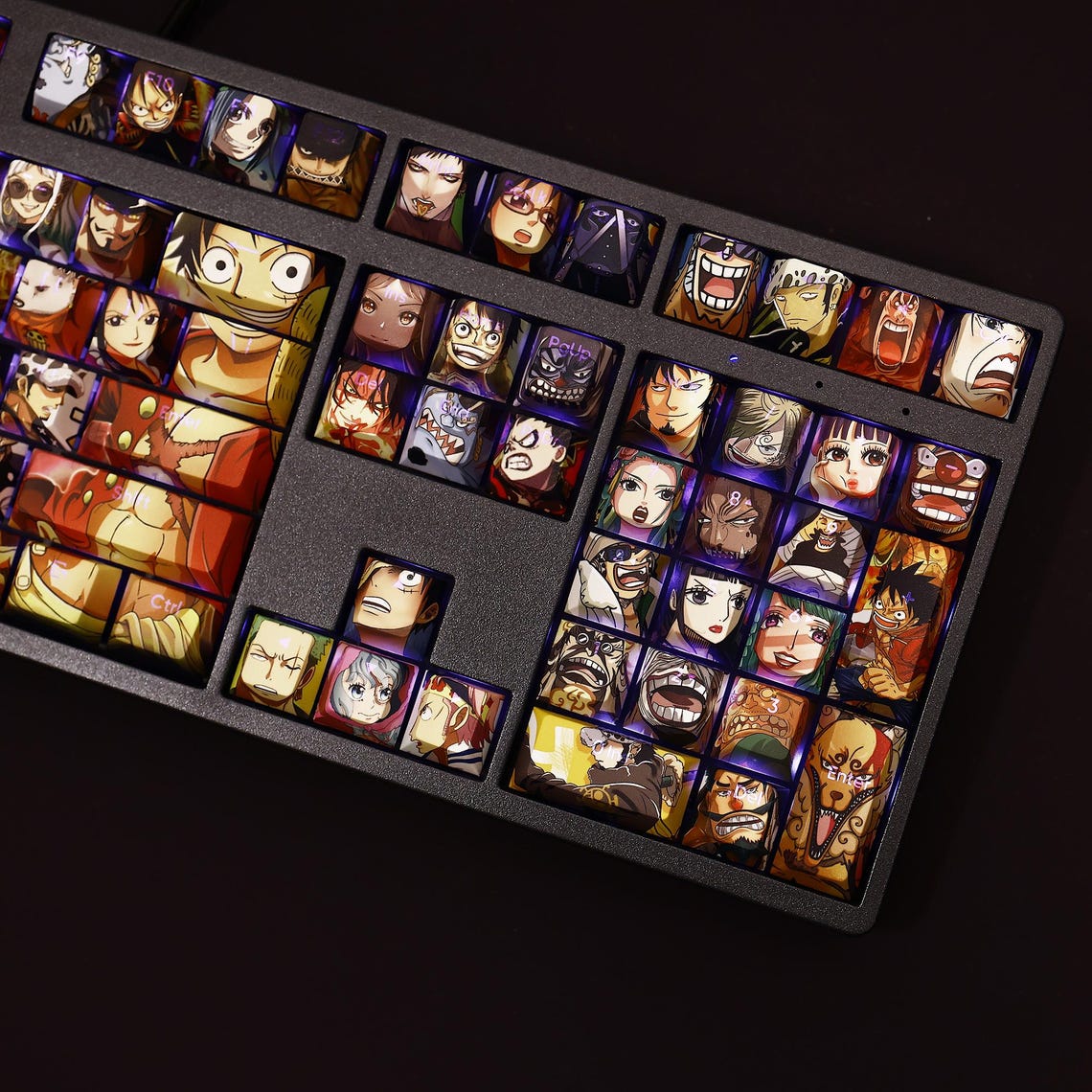 Anime Crew Keycaps | PBT Backlit 108 Keys Dye-sub Cherry Profile Set ...