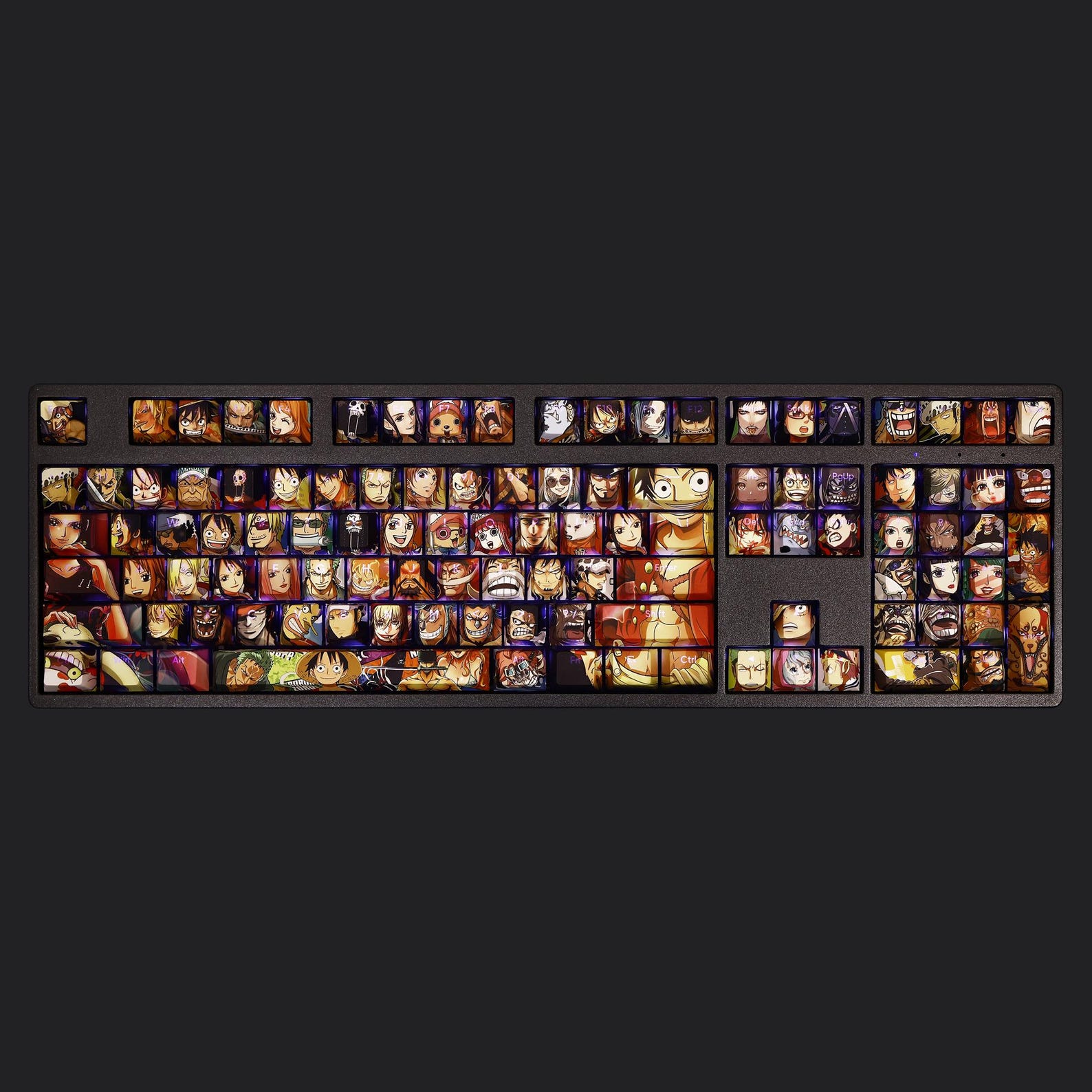 Anime Crew Keycaps | PBT Backlit 108 Keys Dye-sub Cherry Profile Set ...