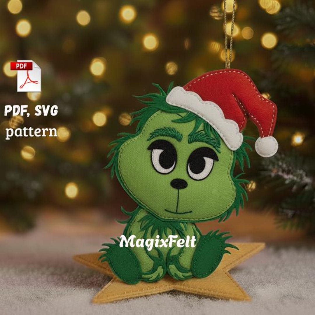 DIY Grinch Ornament Pattern – Felt Sewing PDF for Christmas Decor - Etsy