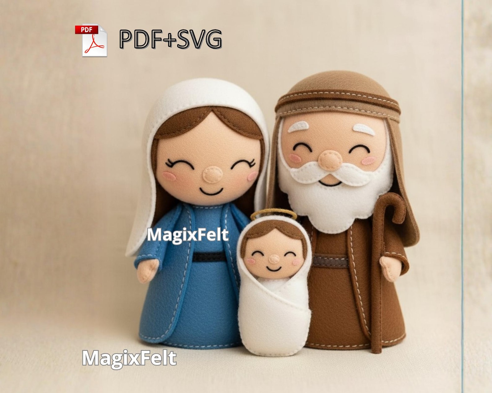 Felt Pattern for a Handmade Felt Nativity Scene – Mary, Joseph, and ...