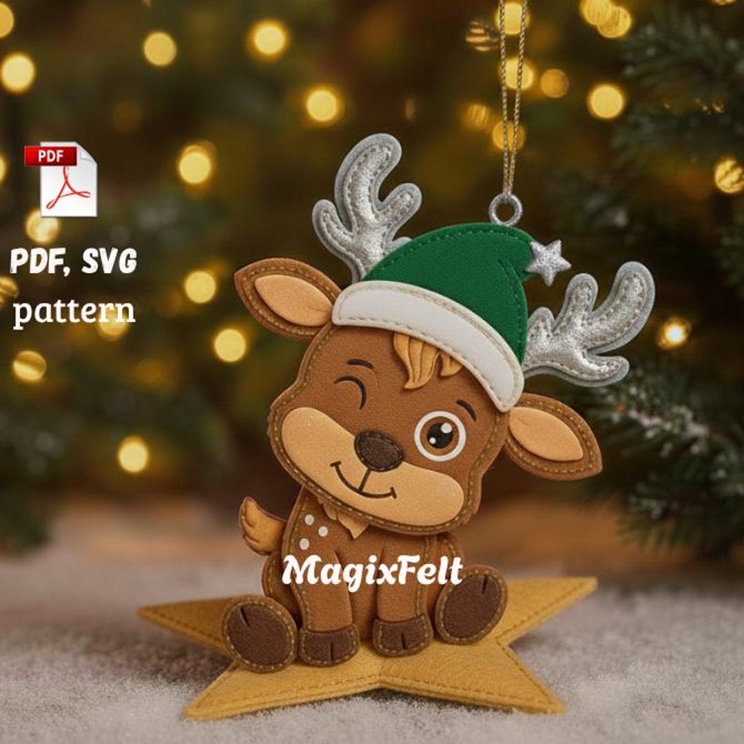 This PDF Pattern Shows You How to Make a Reindeer Ornament. - Etsy