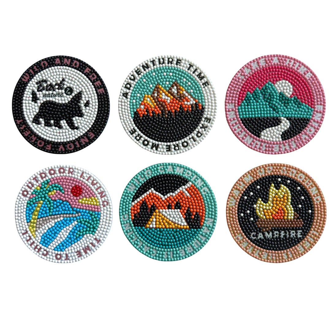 Adventure Camping Diamond Painting Coaster Set – 6 Outdoor Explorer ...