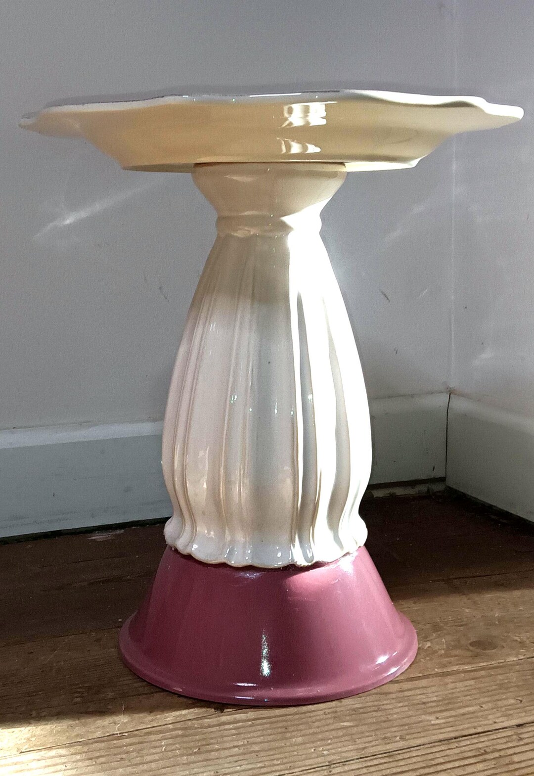 Upcycled Pottery Bird Bath Plant Stand, Vintage Home Decor - Etsy